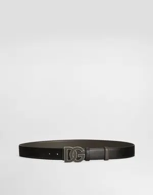 Dolce & Gabbana Calfskin Belt With Dg Logo Buckle - Multicolor
