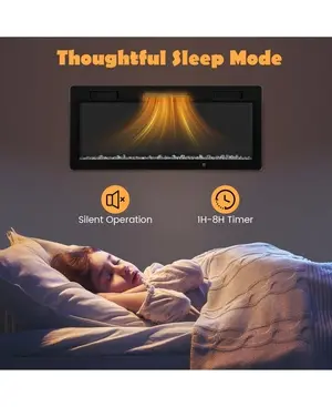 SUGIFT Electric Fireplace 40 Inches Recessed And Wall Mounted For 2' X 6' Stud