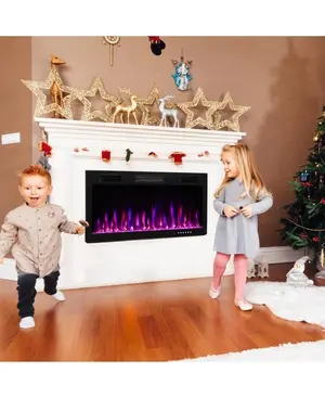 SUGIFT Electric Fireplace 40 Inches Recessed And Wall Mounted For 2' X 6' Stud
