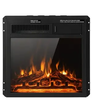SUGIFT 18 Inch Electric Fireplace Insert With 7-level Adjustable Flame Brightness - Black