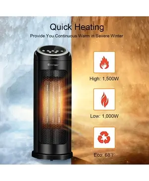 SUGIFT 1500 W Led Portable Oscillating Ptc Ceramic Space Heater