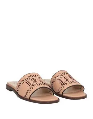 TOD'S Leather Slide Sandals With Cut-out Detailing - Pink