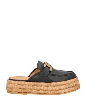 TOD'S Leather Mules - Black