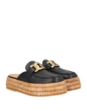 TOD'S Leather Mules - Black