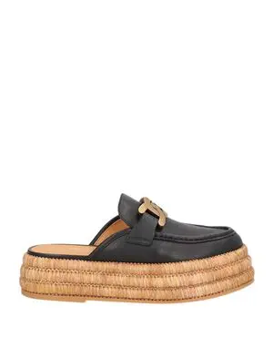TOD'S Leather Mules - Black