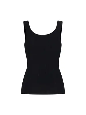 GOLDEN GOOSE Knitted Tank Top - Black