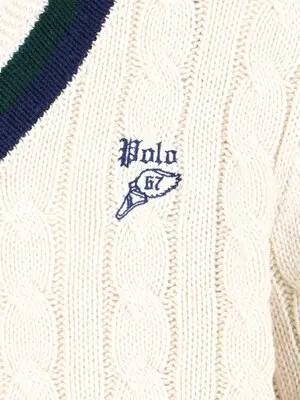 Polo Ralph Lauren Cricket Cable Knit Sweater - Cream