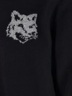 Maison Kitsuné Fox Head Crew Neck Sweater - Black