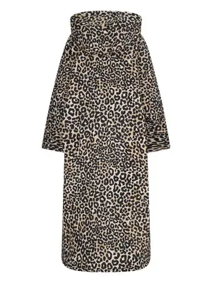 SITTINGSUITS Leopard Print Maxi Coat