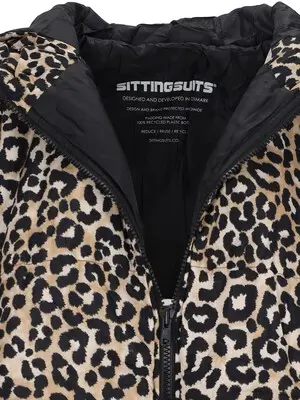 SITTINGSUITS Leopard Print Maxi Coat