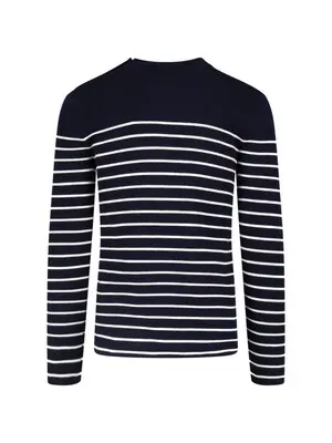 Max Mara Striped Virgin Wool Sweater - Blue