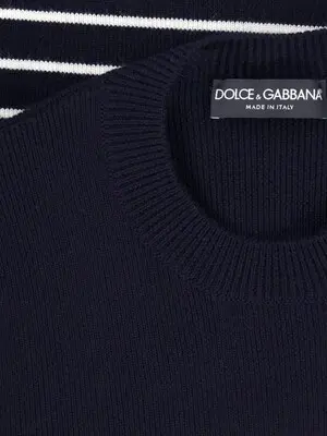 Max Mara Striped Virgin Wool Sweater - Blue