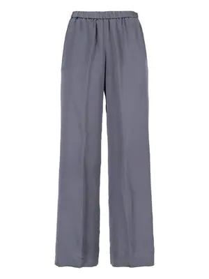 Max Mara Silk Wide Leg Pants - Gray