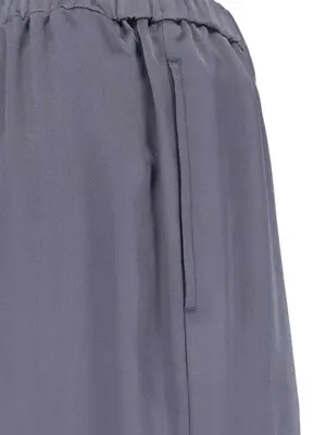Max Mara Silk Wide Leg Pants - Gray