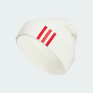 Adidas Offset 3-stripes Beanie - Off White / Scarlet