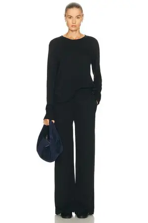 Eterne Long Sleeve Boyfriend Top - Black
