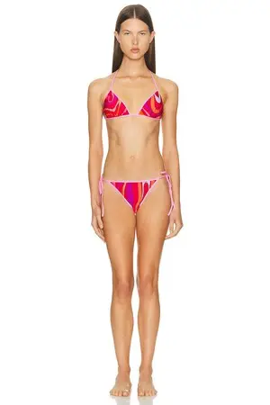 Emilio Pucci Tie Side Bikini Bottom - Corallo & Fuxia