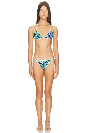 Emilio Pucci Tie Side Bikini Bottom - Verde & Lilla