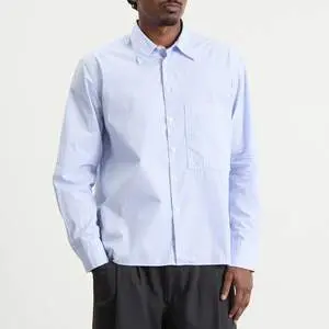 Universal Works Office Stripe Square Pocket Shirt