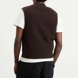 Universal Works Wool Fleece Zip Waistcoat - Brown