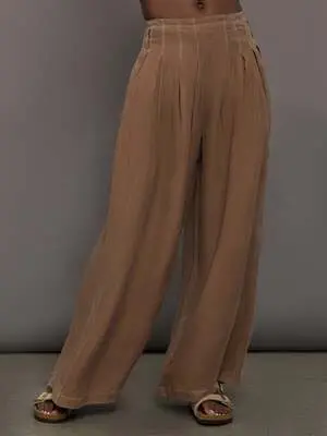SANCIA Wide Leg Pleated Trousers