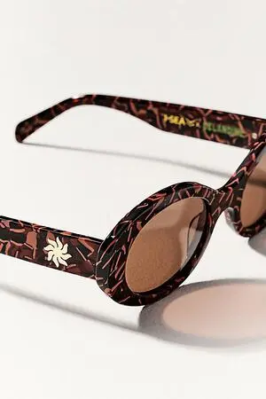 I-SEA Oval Sunglasses - Rust Pattern
