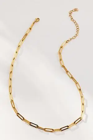 Anthropologie Paperclip Chain Necklace - Gold