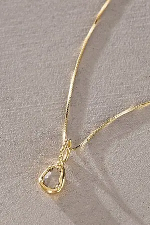 LINDSEY L ALLEN 10k Gold Diamond Slice Pendant Necklace