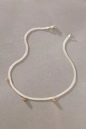 LINDSEY L ALLEN Liquid Diamond Herringbone Chain Necklace