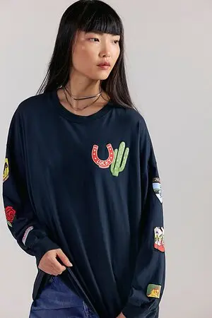 Daydreamer Western Patches Long Sleeve Tee
