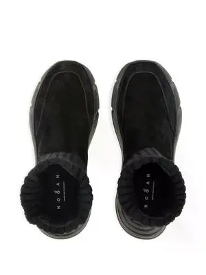 Hogan Ribbed Chelsea Boots With Platform Sole