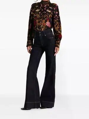 Alice + Olivia Marion Gathered Mock-neck Blouse