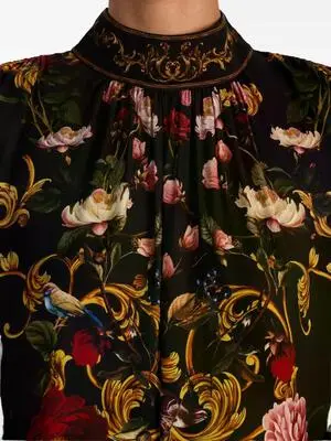 Alice + Olivia Marion Gathered Mock-neck Blouse