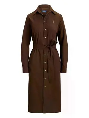 Polo Ralph Lauren Polo Pony Long-sleeved Shirt Dress - Brown