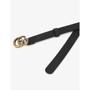 Gucci Gg Buckle Thin Leather Belt