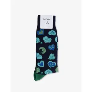 Paul Smith Heart-print Ankle Socks - Blue