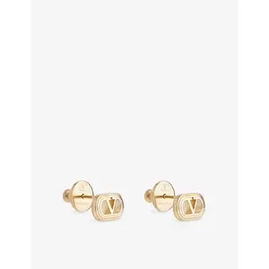 Valentino Garavani Ovalette Metal Stud Earrings - Oro