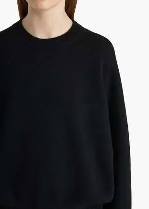 Khaite Margaux Crewneck Sweater - Black
