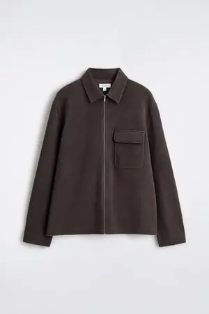 Cos Corduroy-jersey Zip-up Overshirt