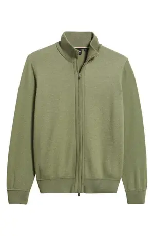 BOSS Illarione Zip Wool Cardigan - Medium Green