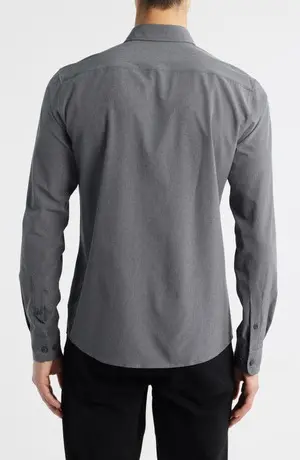BOSS Roan Kent Slim Fit Performance Button-up Shirt - Grey