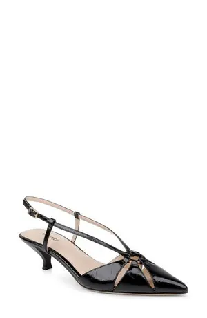 L'Agence Adavi Pointed Toe Slingback Pump - Black Patent