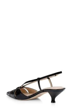 L'Agence Adavi Pointed Toe Slingback Pump - Black Patent