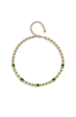 RETRO CHIC Byzantine Empire Necklace - Green & Gold & White