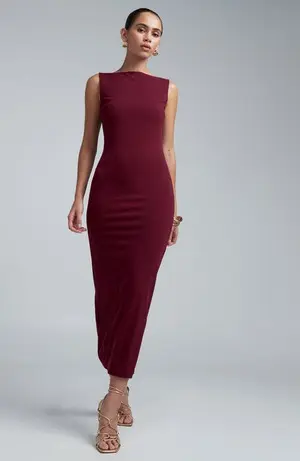 BWLDR Shian Midi Dress - Burgundy
