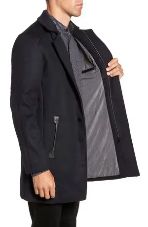 W.R.K Kilo Slim Fit Wool Blend Coat - Navy
