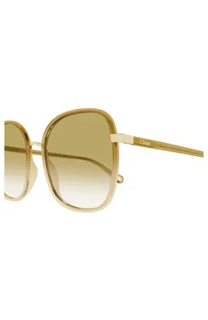 Chloé 56mm Square Sunglasses - Beige