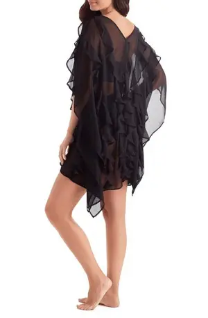 MIMI FLAMINGO Breeze Ruffle Sheer Cover-up Poncho