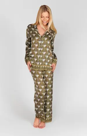 Show Me Your Mumu Overslept Pj Set - Extra Dirty Martini Silky