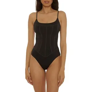 BECCA® By Rebecca Virtue Halter One-piece Swimsuit - Black